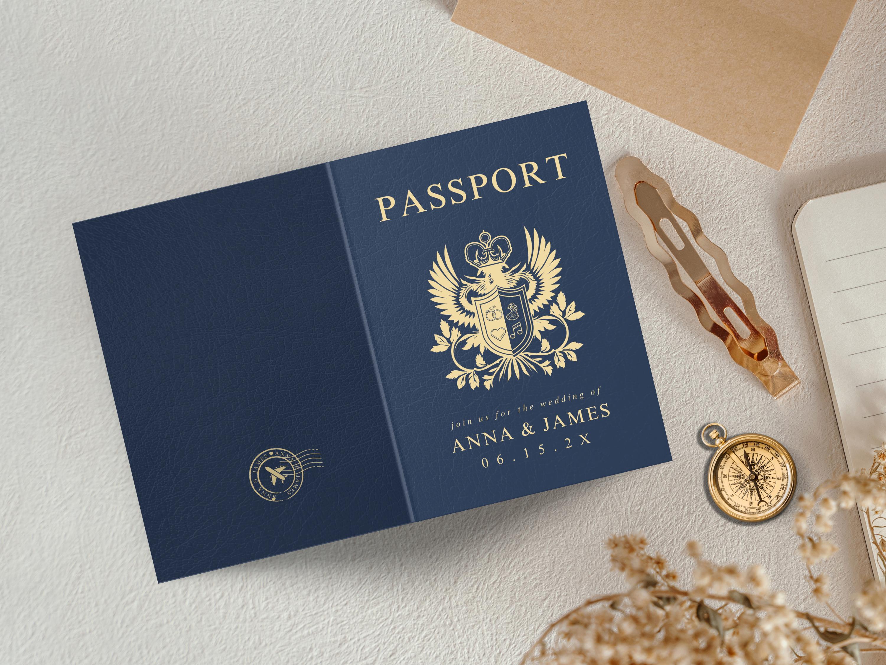 Passport Wedding Invitation Bundle Template, Destination Wedding Invite ...