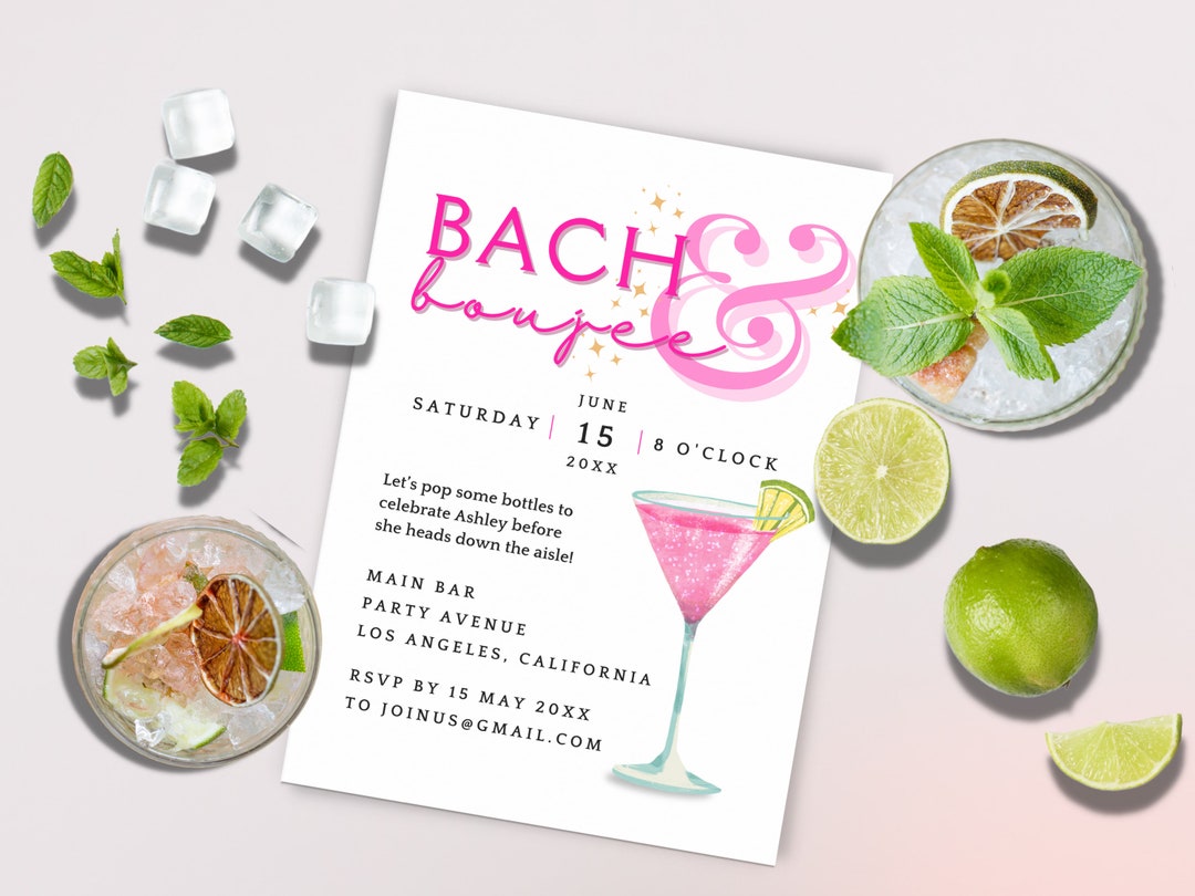 Bach And Boujee Bachelorette Party Invitation Template Bach And Boozy