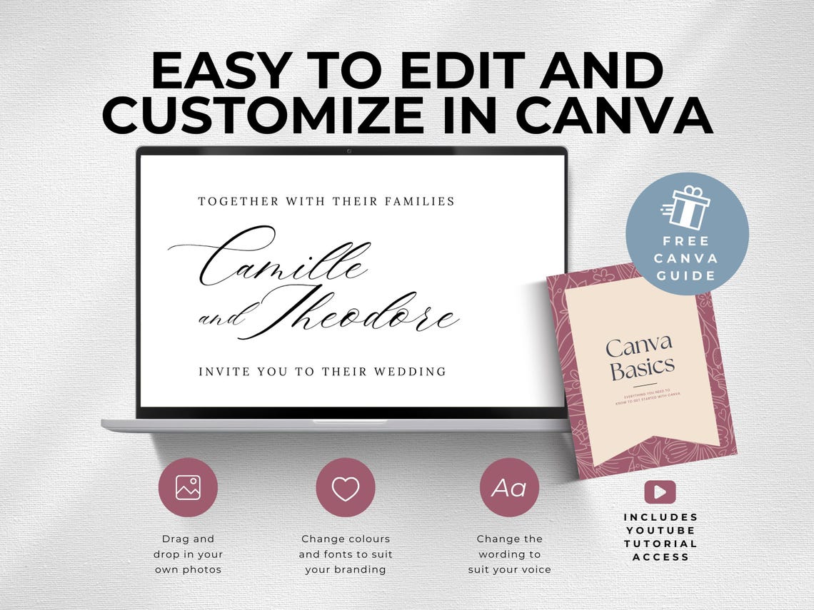 QR Code for Photo Sharing Wedding Sign Template, Classic Wedding Photo ...
