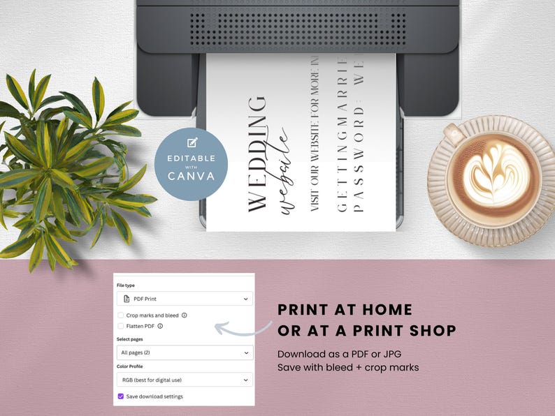 Wedding Website Card Template, Wedding Invitation Insert RSVP Card ...