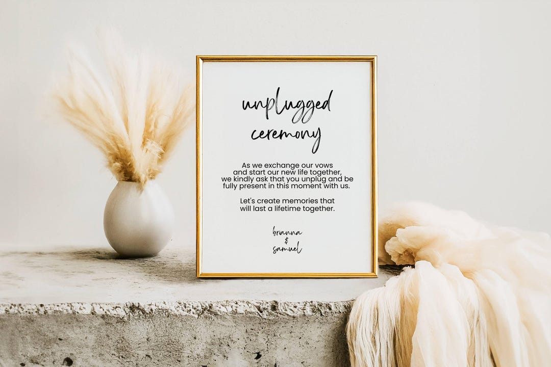 Unplugged Ceremony Sign Template, Printable Silent Wedding Signage ...