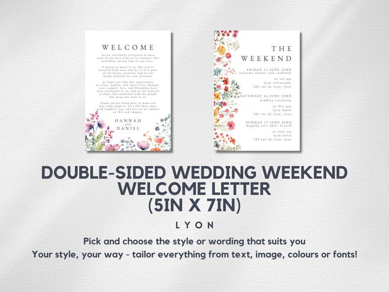 Wedding Welcome Letter Template, Destination Wedding Details Card ...