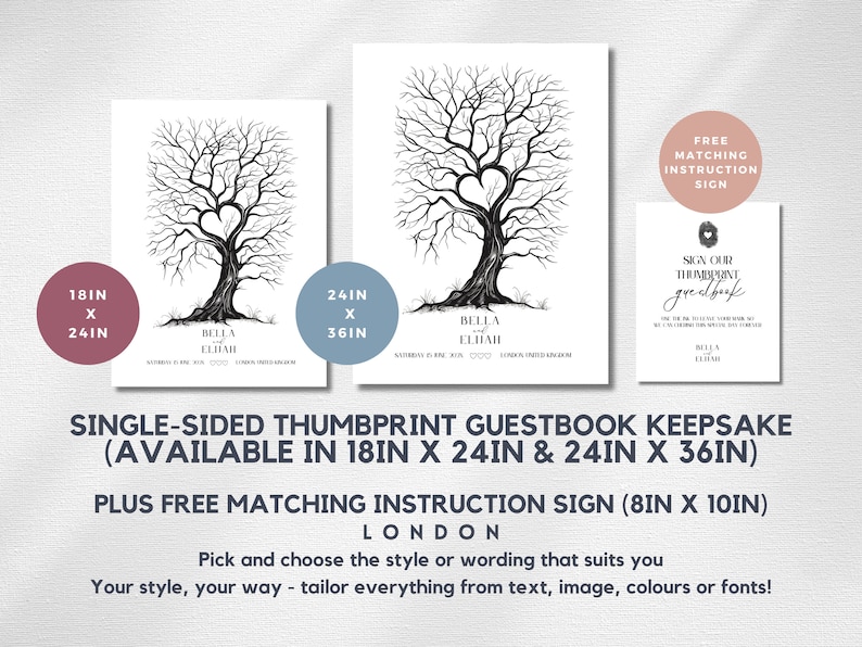 Thumbprint Wedding Guest Book Template With Free Custom Sign ...