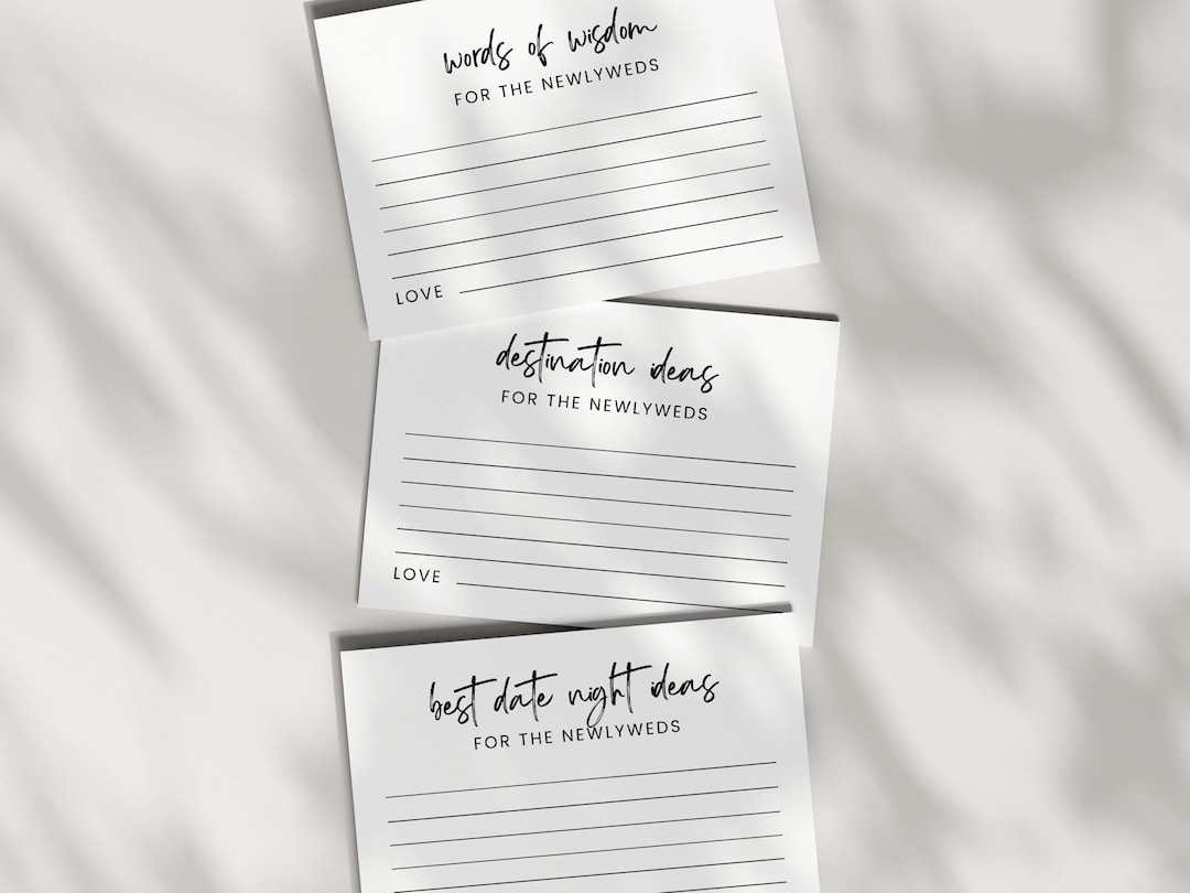 Advice and Well Wishes Cards Template Bundle, Date Night Ideas, Travel ...
