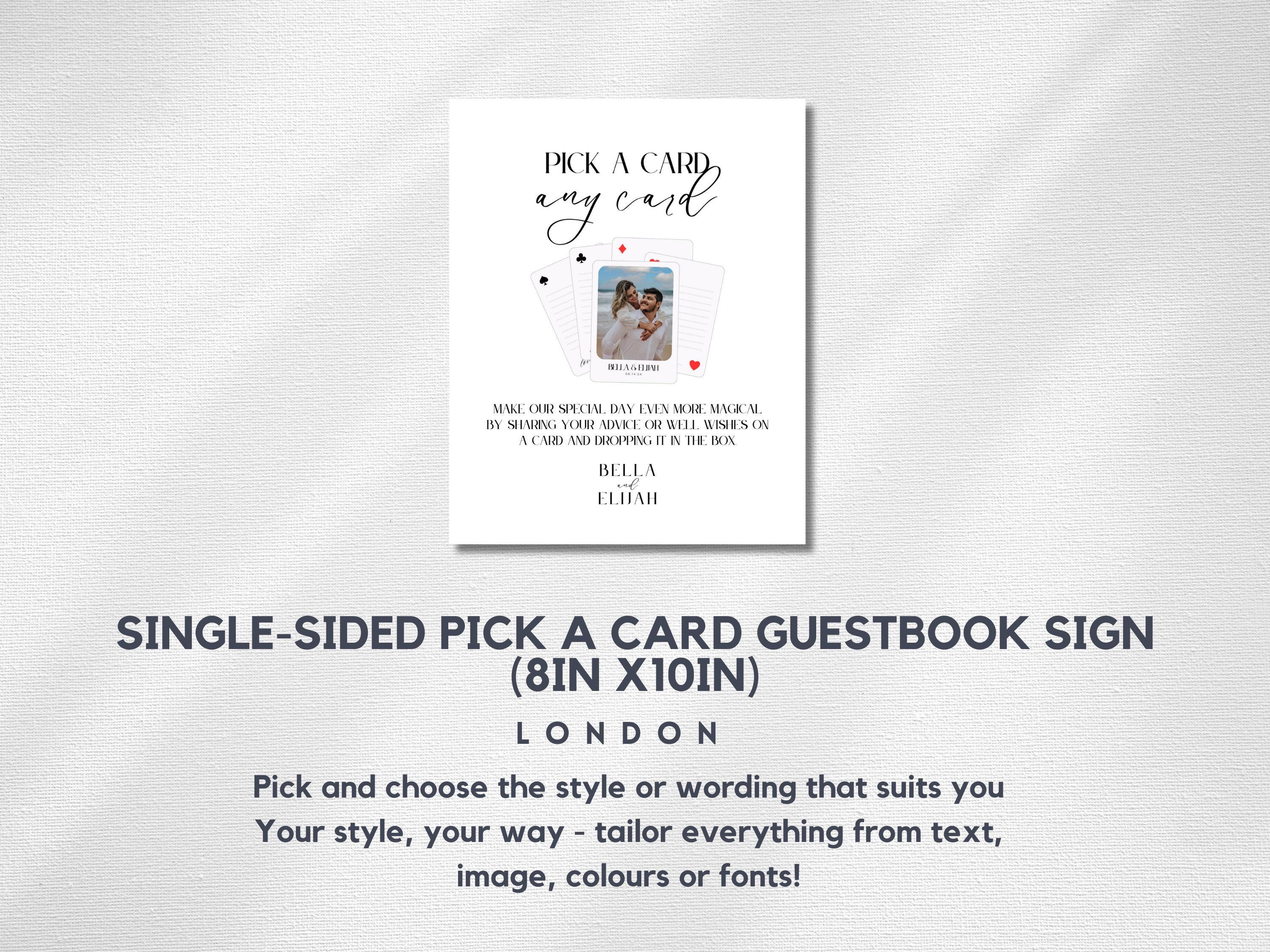 Pick A Card Any Card Wedding Sign Template, Playing Cards Wedding Guest ...