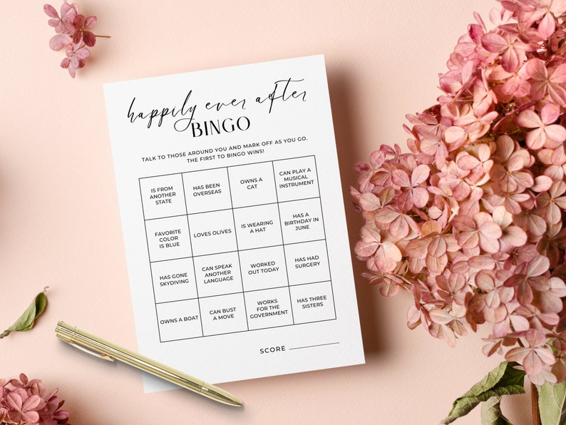 Wedding Bingo Game Printable, Find the Guest Party Game, Happily Ever ...