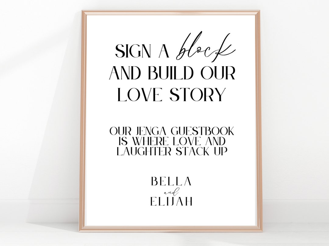 Printable Jenga Guest Book Sign Template Sign a Jenga Sign - Etsy