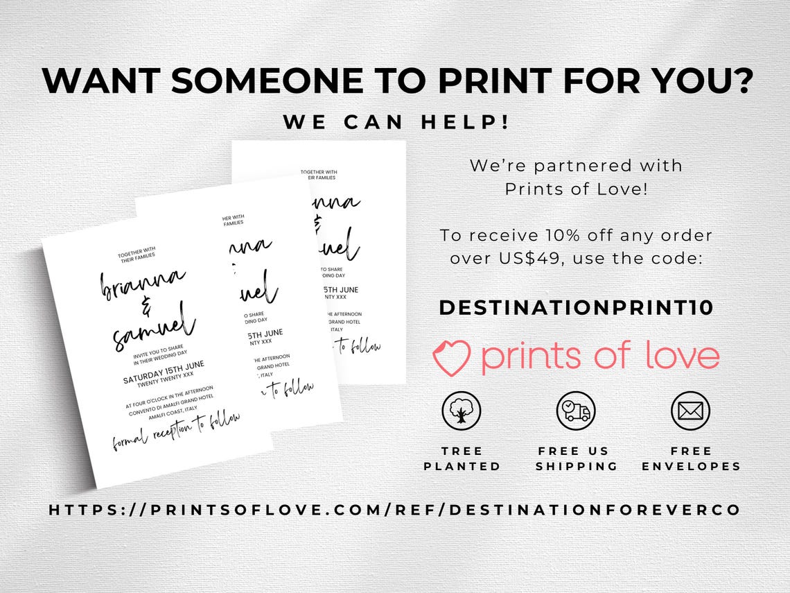 Intimate Wedding Invitation Template, Small Wedding Invite, Micro ...