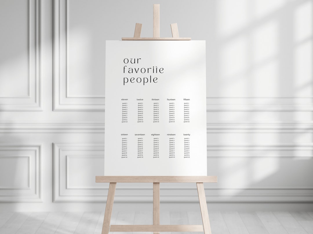 Wedding Seating Chart Signage Template, Minimalist Guest Table Custom ...