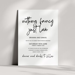 Intimate Wedding Invitation Template, Small Wedding Invite, Micro ...
