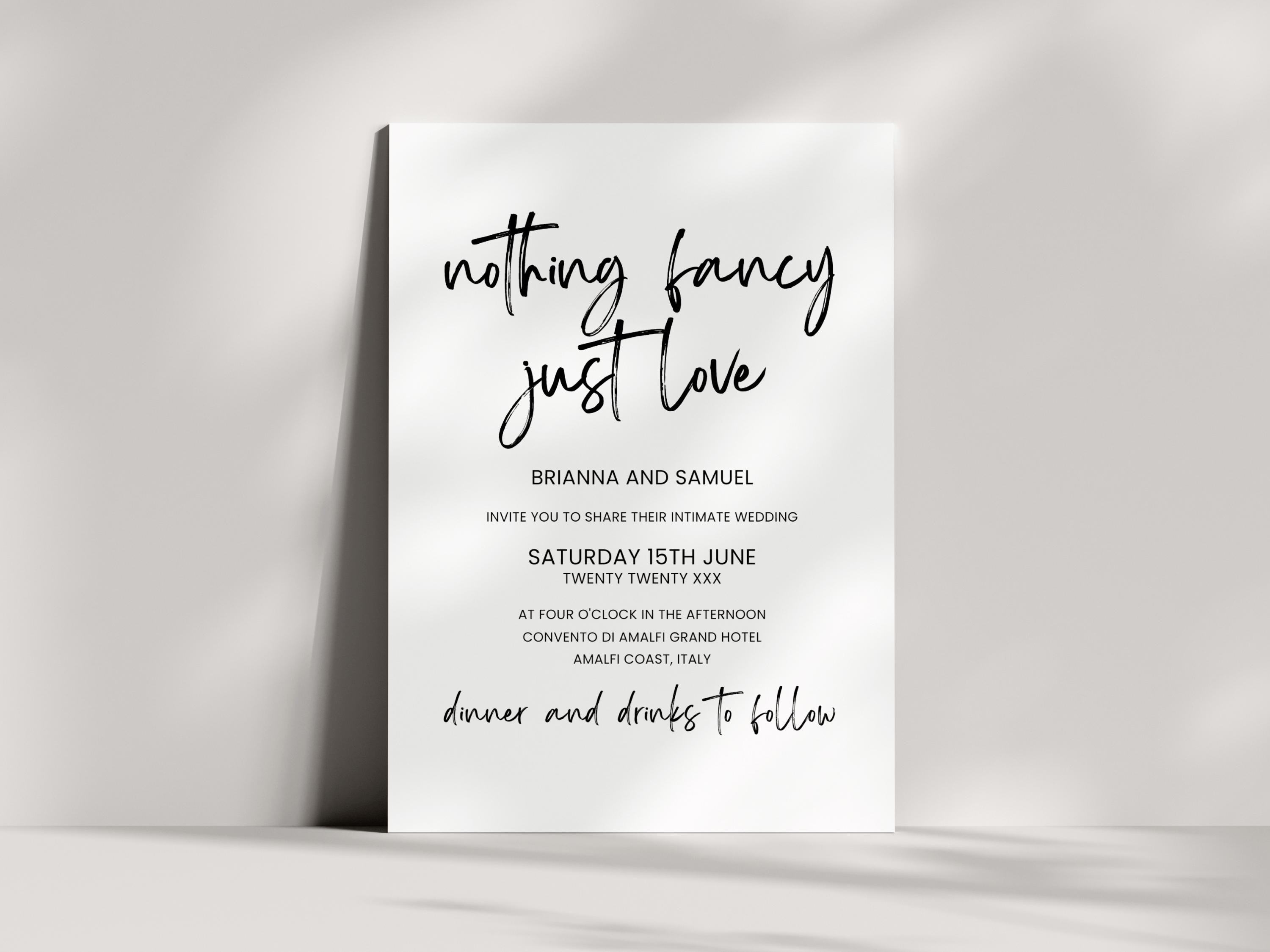Intimate Wedding Invitation Template, Small Wedding Invite, Micro ...