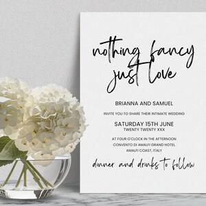 Intimate Wedding Invitation Template Small Intimate Wedding - Etsy