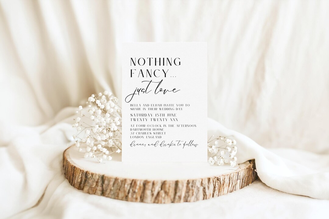 Intimate Wedding Invitation Template, Small Wedding Invite, Minimalist ...