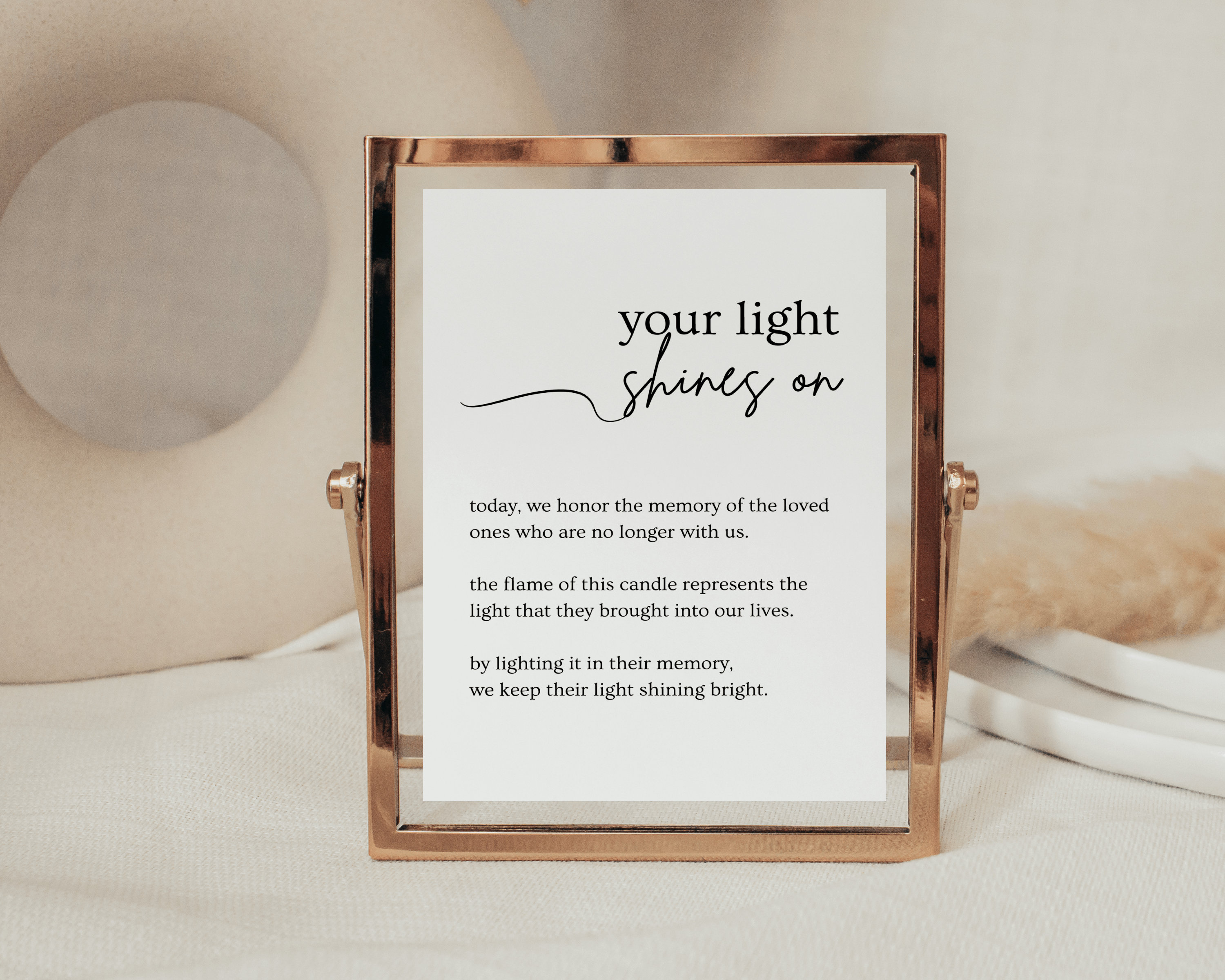 In Loving Memory Sign Wedding Template, Remembrance Candle for Ceremony ...