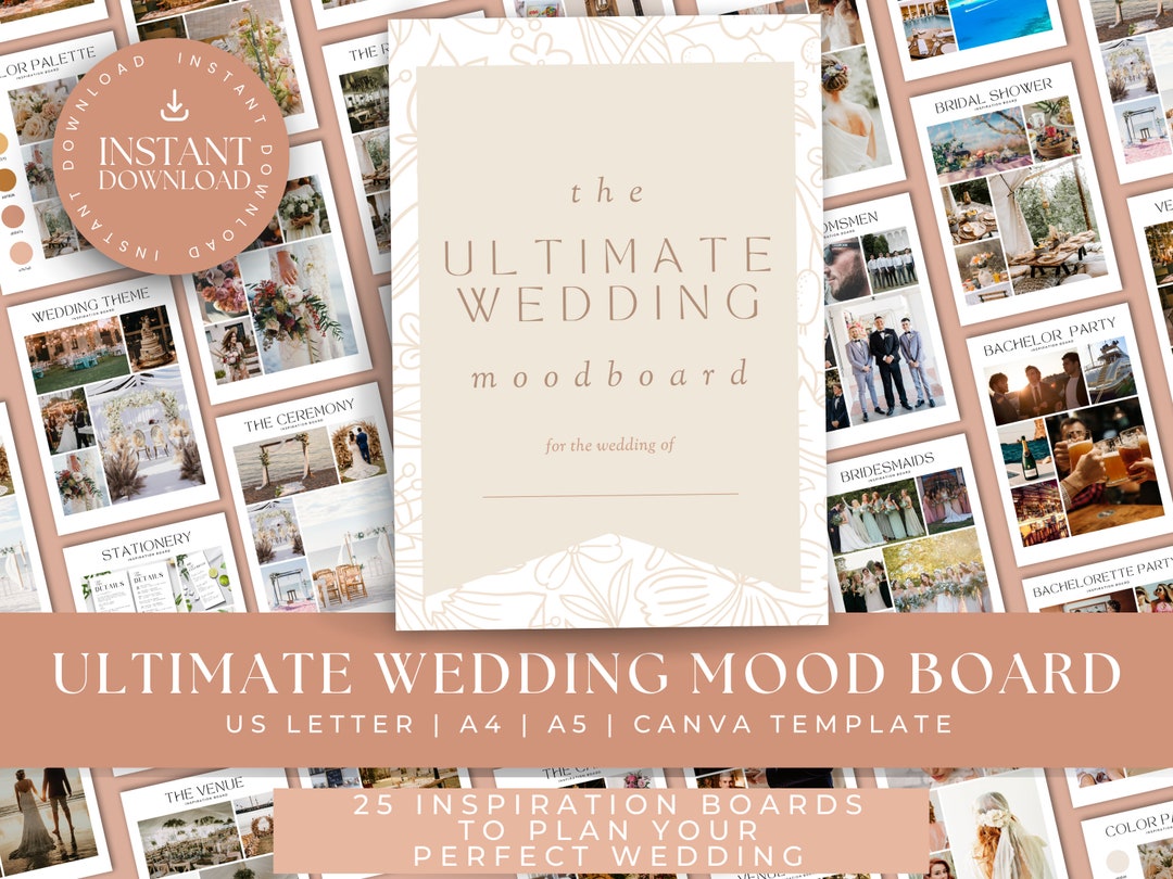 Wedding Vision Board Template, Wedding Moodboard Planner, Planning My ...