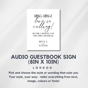 Audio Guestbook Phone Sign Template, Voicemail Guest Book, Wedding ...