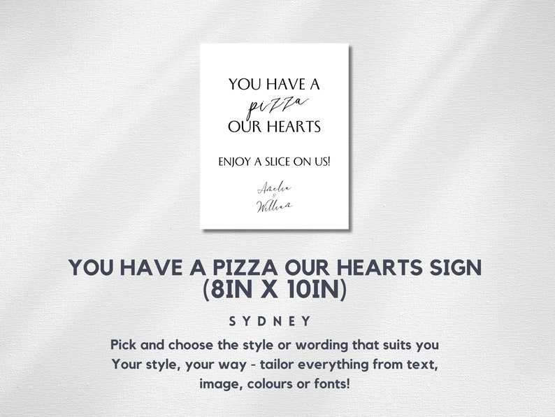 Wedding Pizza Buffet Sign Template, Classic Wedding Pizza Bar Signage ...