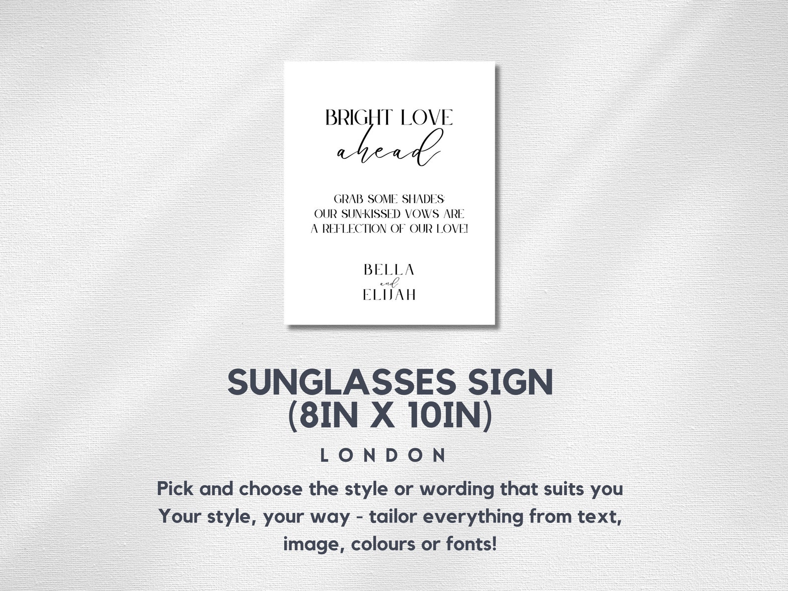 Sunglasses Wedding Favor Sign, Wedding Sign for Guest Gift, Sunglasses ...