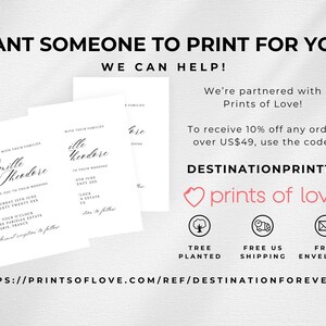 Wedding Program Template, Classic Wedding Order of Service Card, Black ...