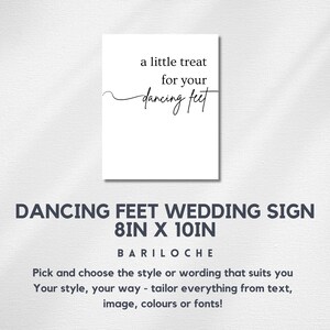 Wedding Favor Sign Template, Minimalist Wedding Dancing Feet Sign, Flip ...