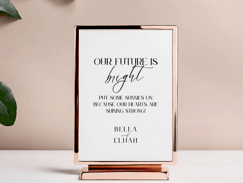 Sunglass Wedding Favor Sign, Gift for Guests Wedding Signage, Bridal ...