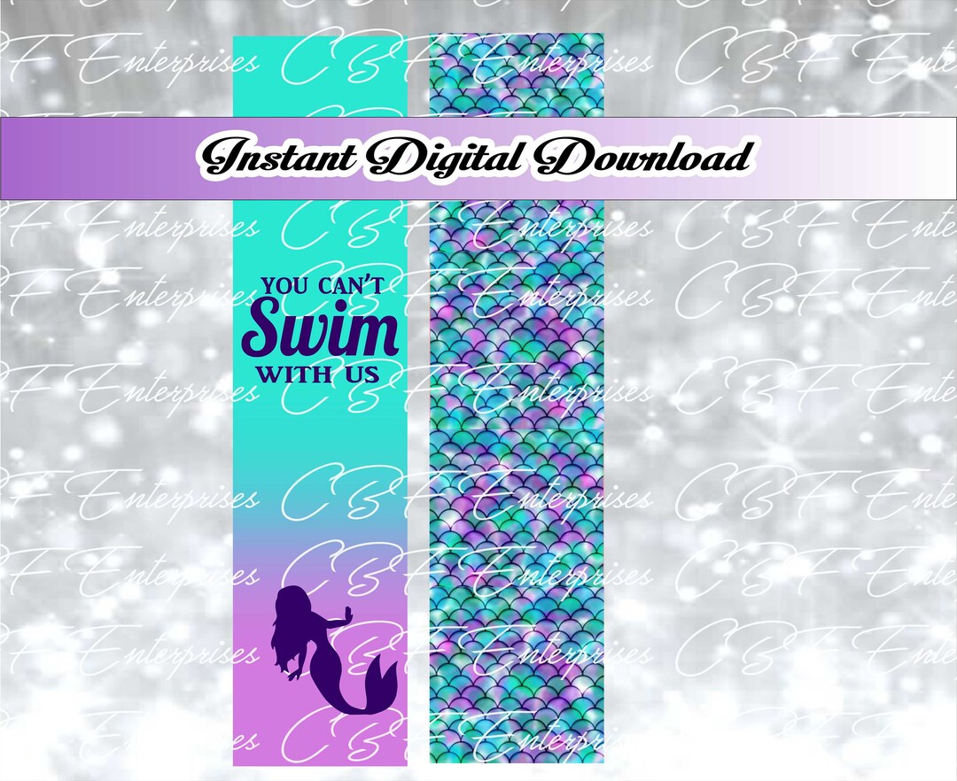 You Can't Swim With Us Mermaid Cheer Bow Graphic Digital Download - Etsy