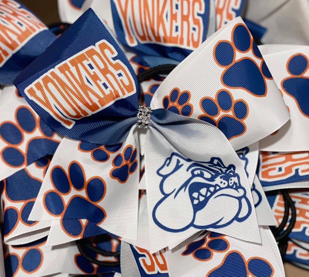 Custom Sublimated Paw Print Cheer Bow You Choose Custom Colors Team ...