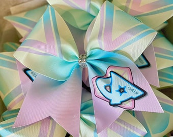 Custom Sublimated Logo Cheer Bow You Choose Custom Colors - Etsy