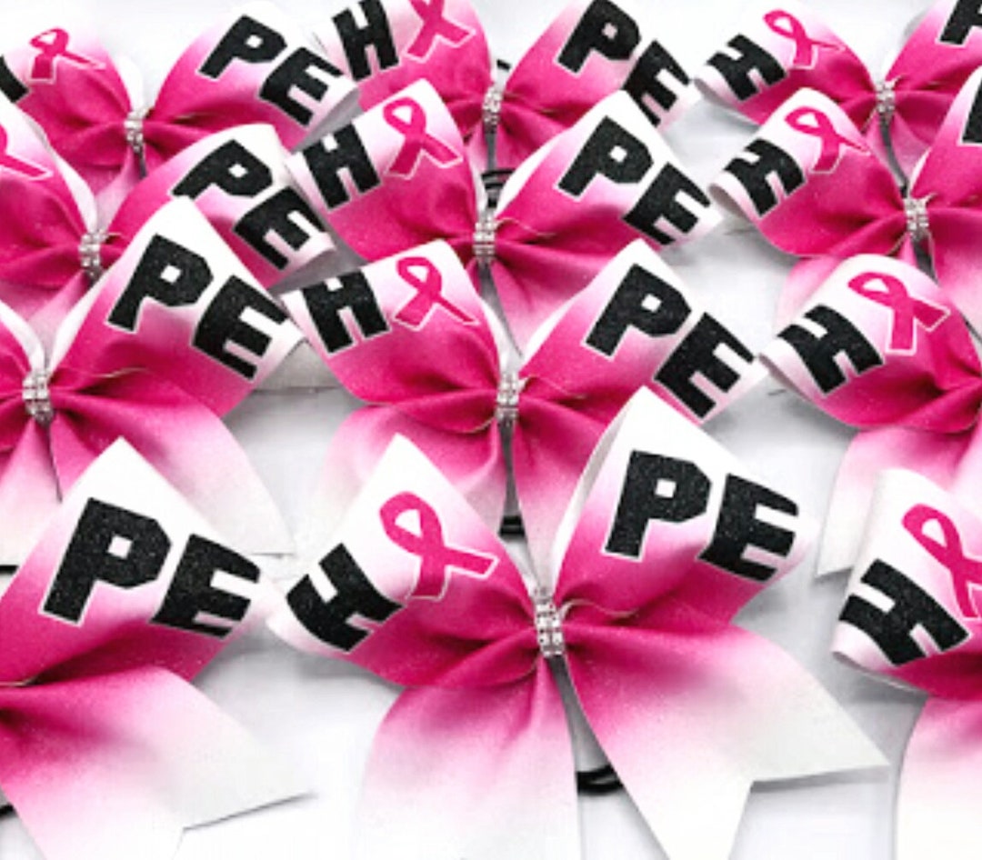 READY TO SHIP Hope Pink Breast Cancer Awareness Sublimated Cheer Bow - Etsy