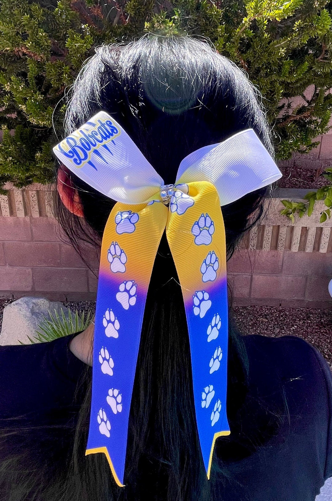 Custom Collegiate Long Tails Skinny Cheer Bow - You Choose Custom ...