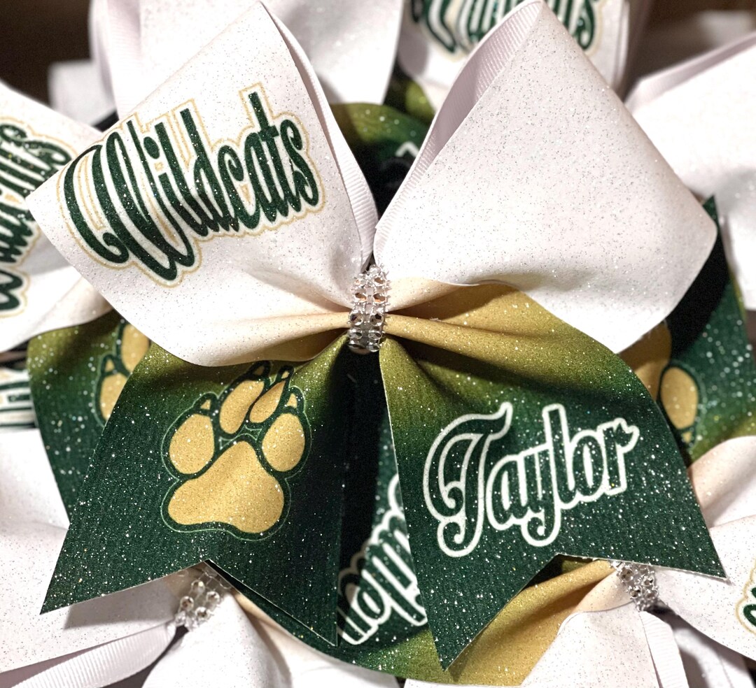 Custom Sublimated Personalized Name Claw / Paw Print Cheer Bow ...