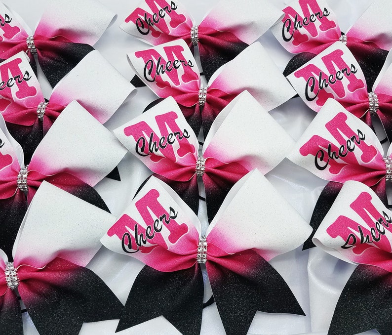 Custom Sublimated Initial Cheer Bow You Choose Custom Colors - Etsy