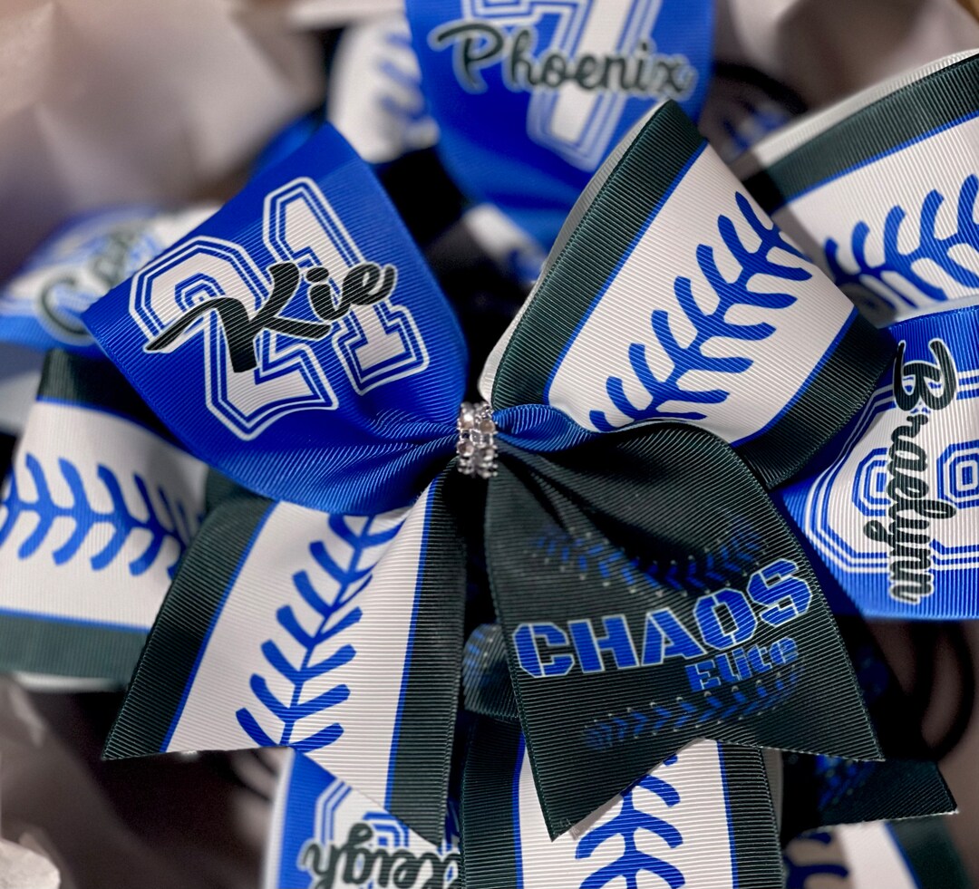 TEAM DISCOUNTS AVAILABLE - Custom Softball Bow / Keychain / Pigtails ...