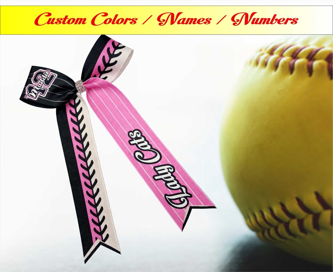 Custom Softball Collegiate Long Tails Skinny Ombre Bow - You Choose ...