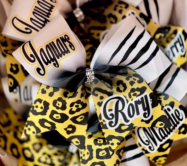 Custom Sublimated Logo Claw Print Cheer Bow - Designed With Your Team ...