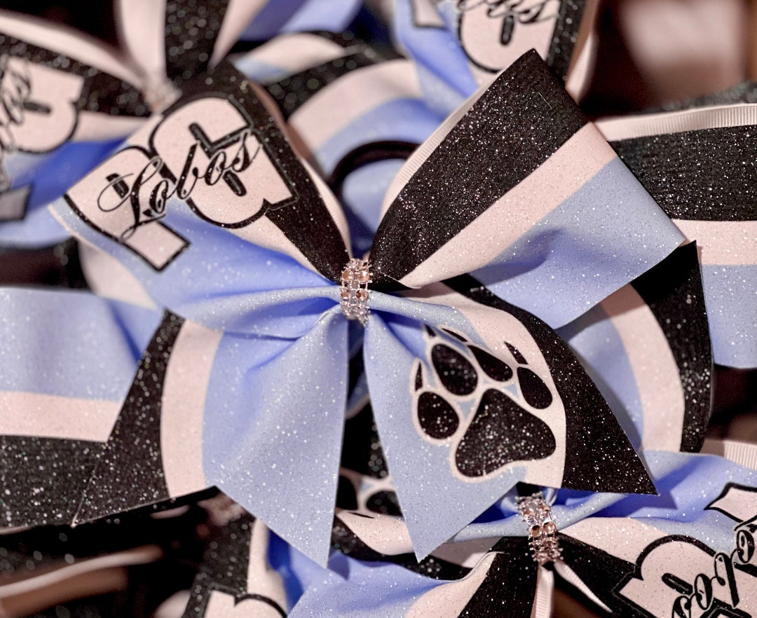 Custom Sublimated Team Name Initial Logo Cheer Bow - You Choose Custom ...