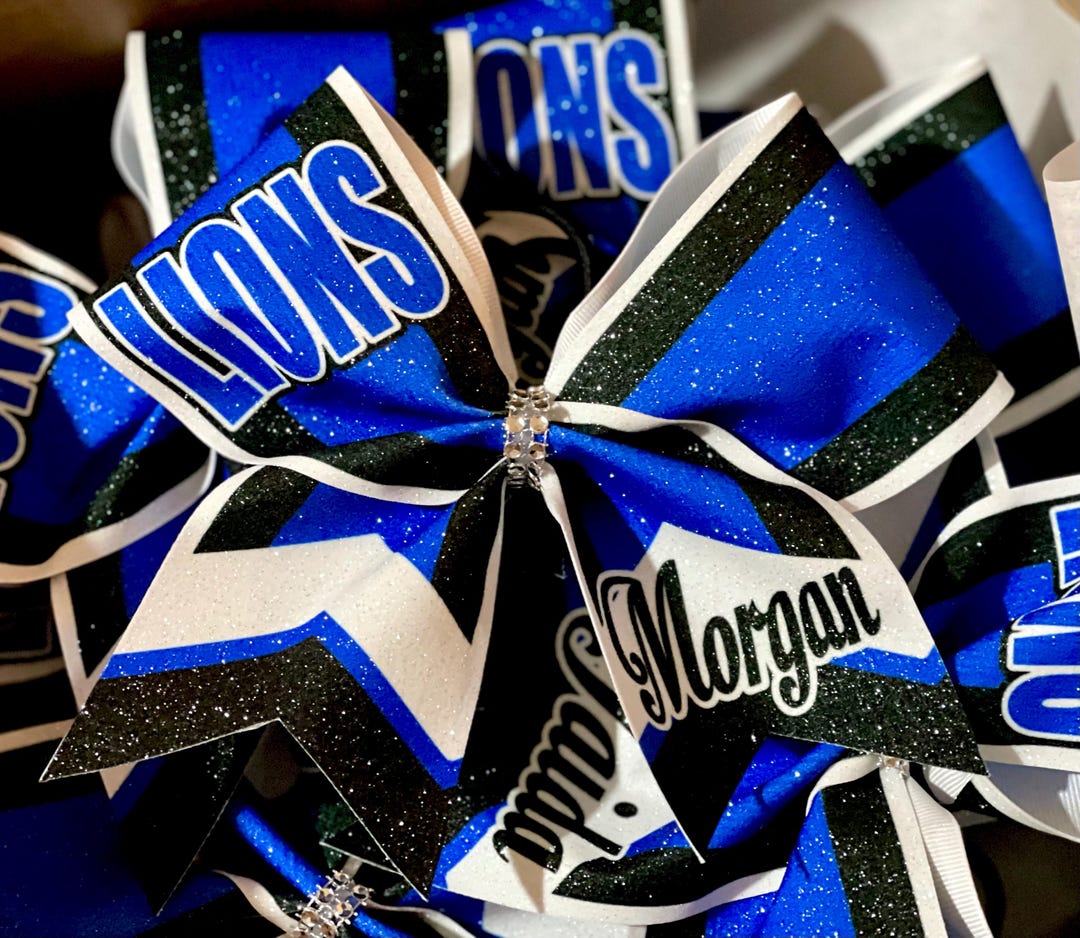 Custom Sublimated Team Name Paw Print Cheer Bow - You Choose Custom ...
