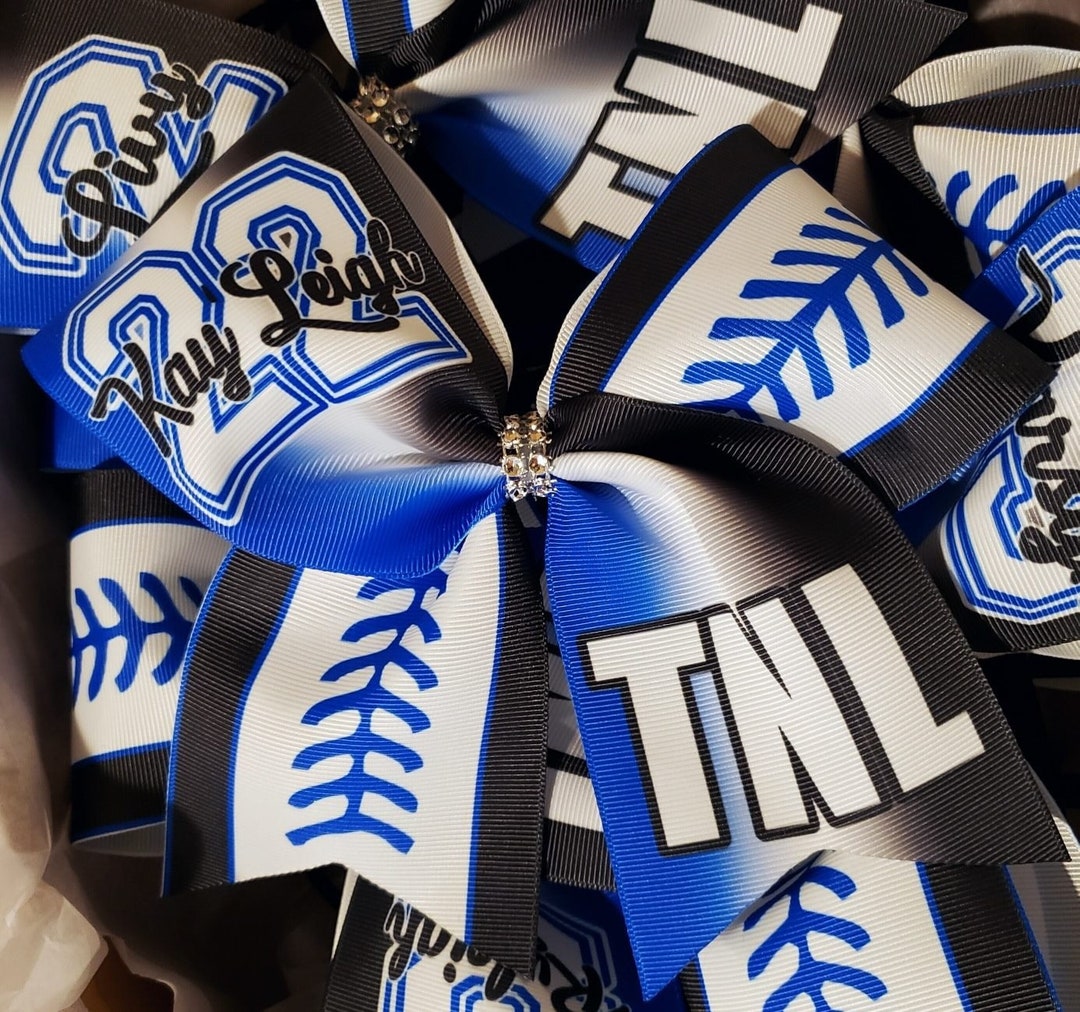 Custom Softball Bow Personalized You Choose Custom Colors - Etsy