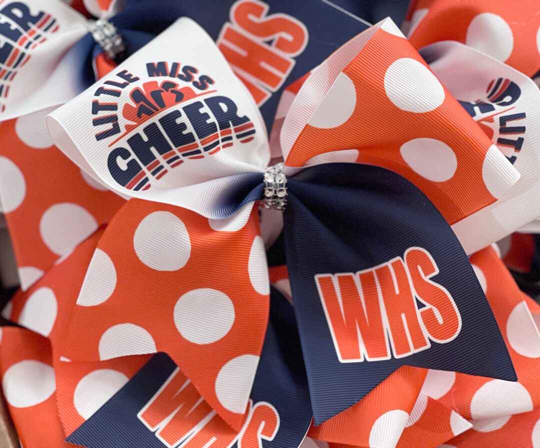 Custom Sublimated Polka Dot Cheer Bow - You Choose Custom Colors - Team ...