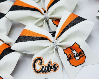 Custom Sublimated School Initials Cheer Bow You Choose Custom Colors - Etsy