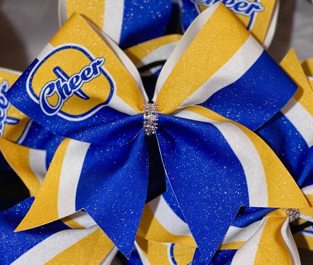 Custom Sublimated Team Name Initial Logo Cheer Bow - You Choose Custom ...