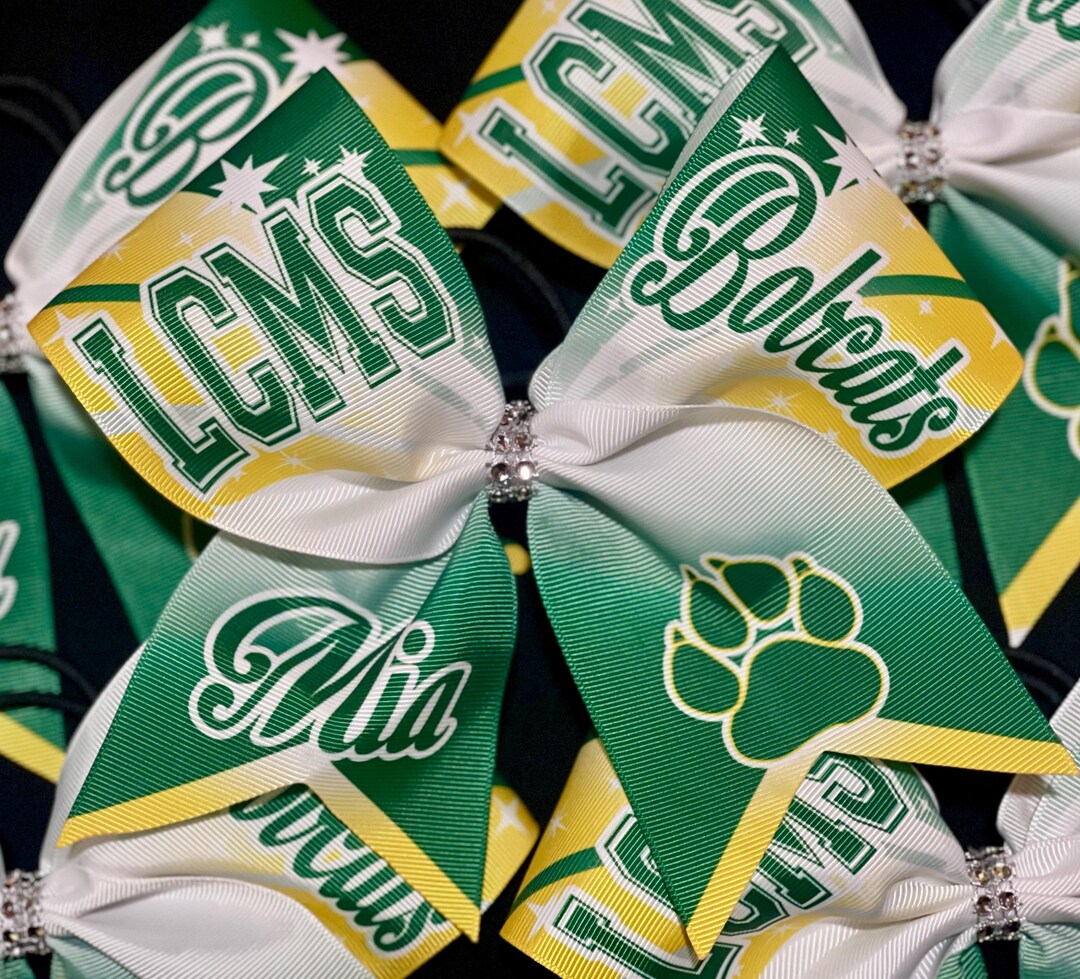 Custom Sublimated Paw Claw Print Cheer Bow - You Choose Custom Colors ...