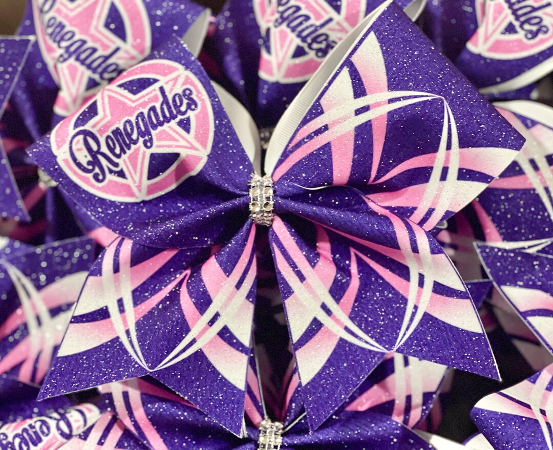 Custom Sublimated Logo Cheer Bow You Choose Custom Colors - Etsy