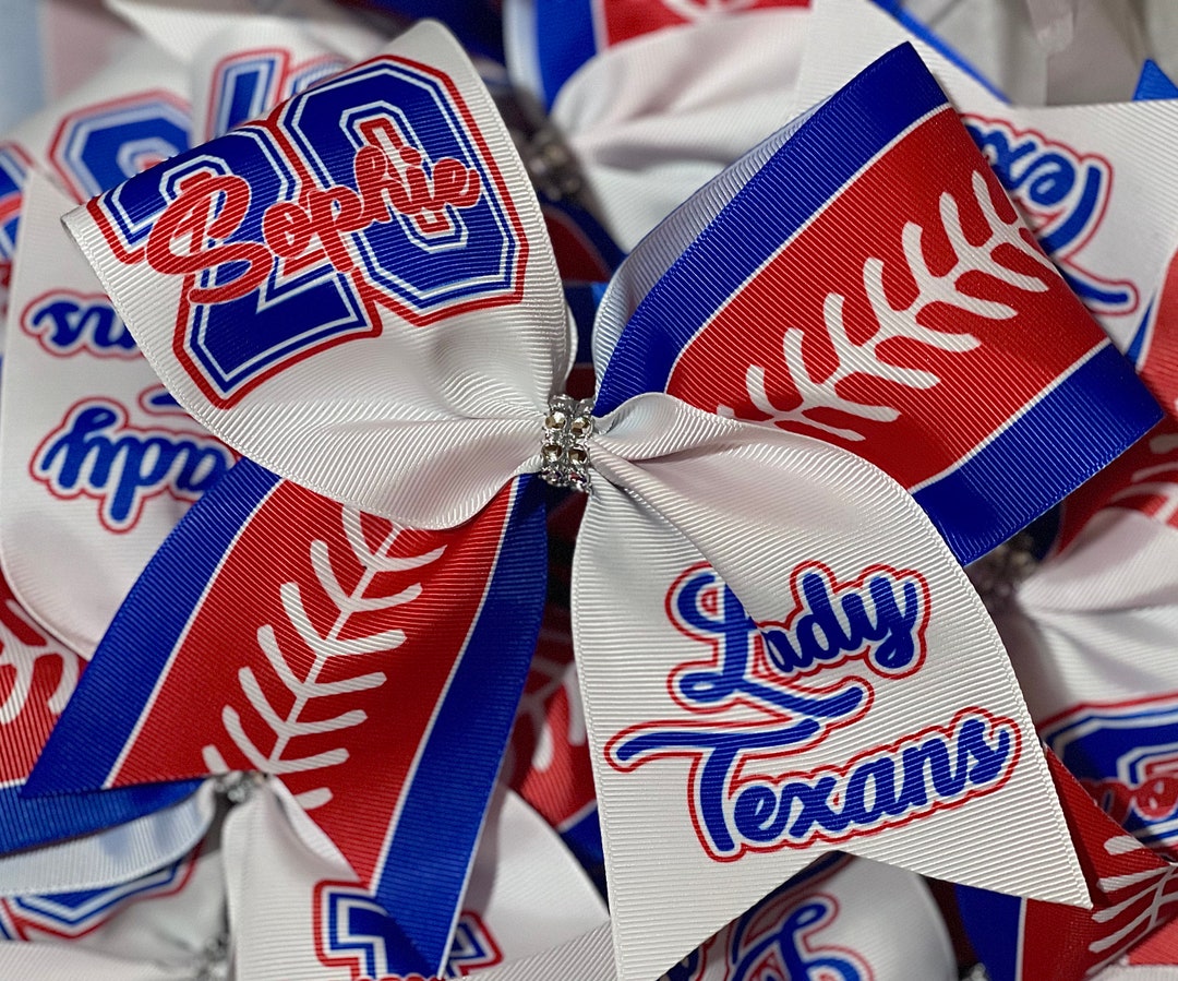 Custom Softball Bow Personalized You Choose Custom Colors - Etsy