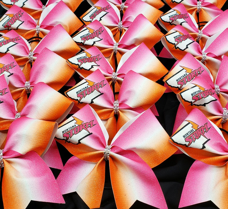 Custom Ombre Cheer Bow – Team Logo and Colors Included (free Sketch) - Etsy