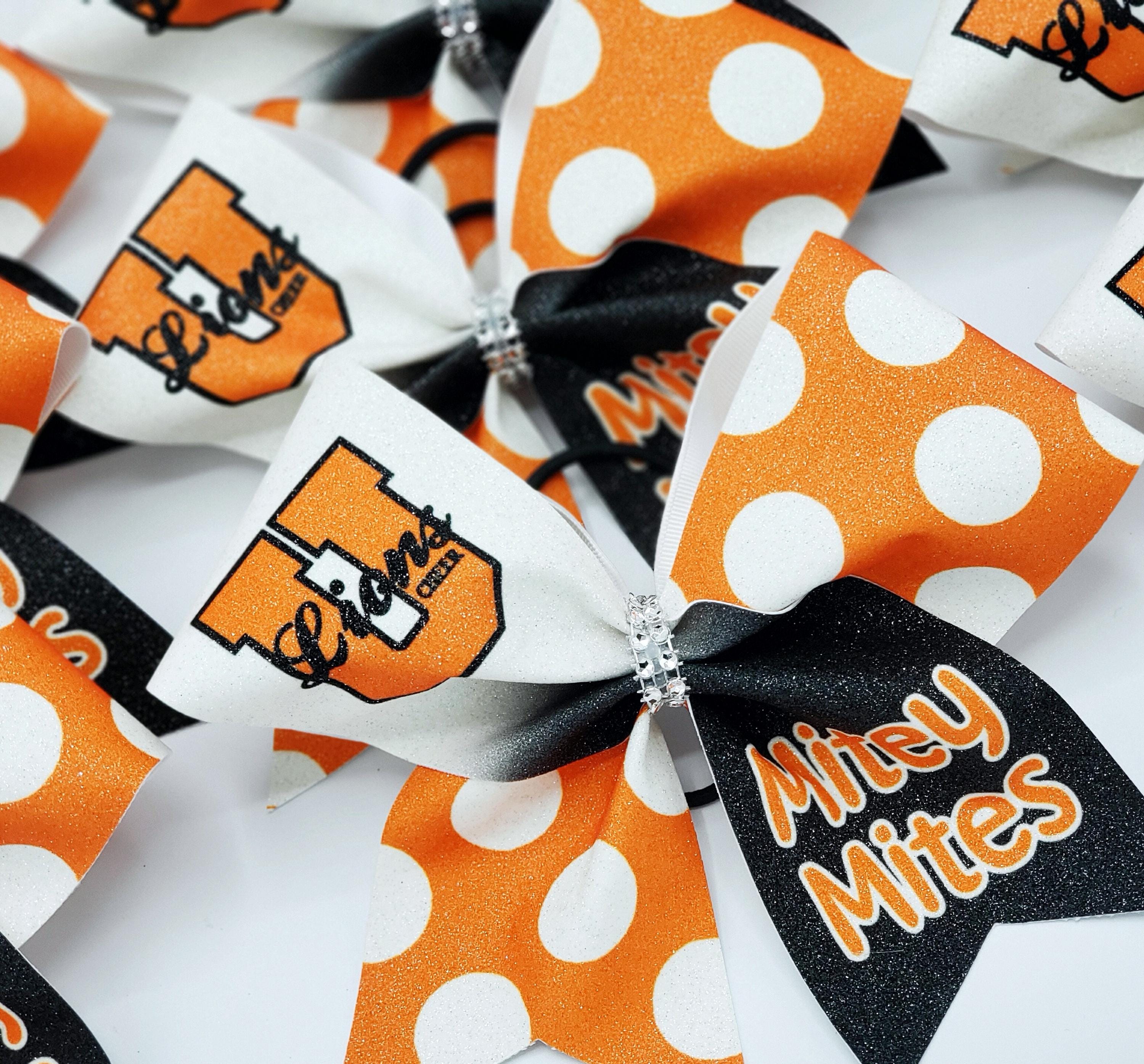 Custom Sublimated Polka Dot Cheer Bow - You Choose Custom Colors - Team ...