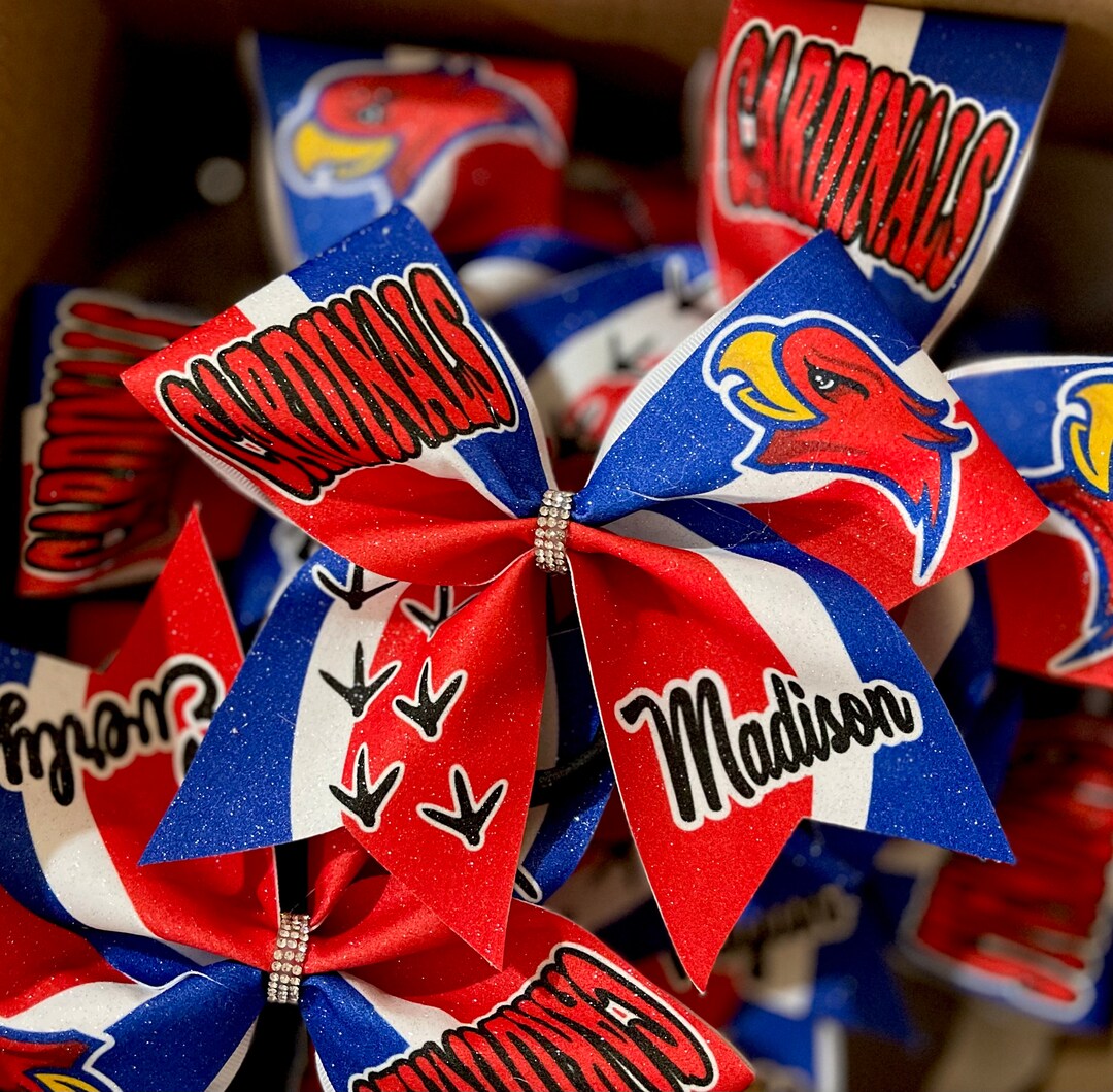 Custom Sublimated Mascot Logo Cheer Bow - You Choose Custom Colors ...