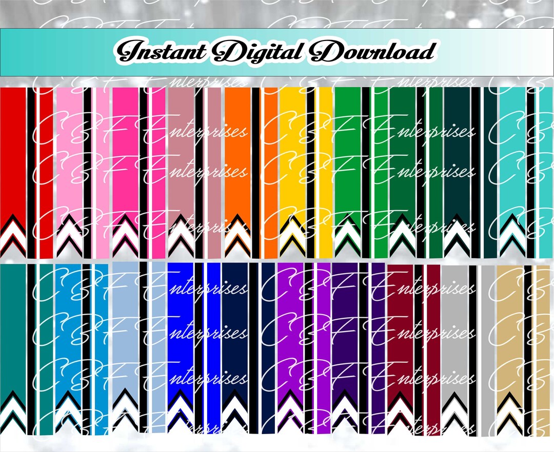 20 Color Bundle -chevron Stripes - Cheer Bow Graphic Digital Download ...