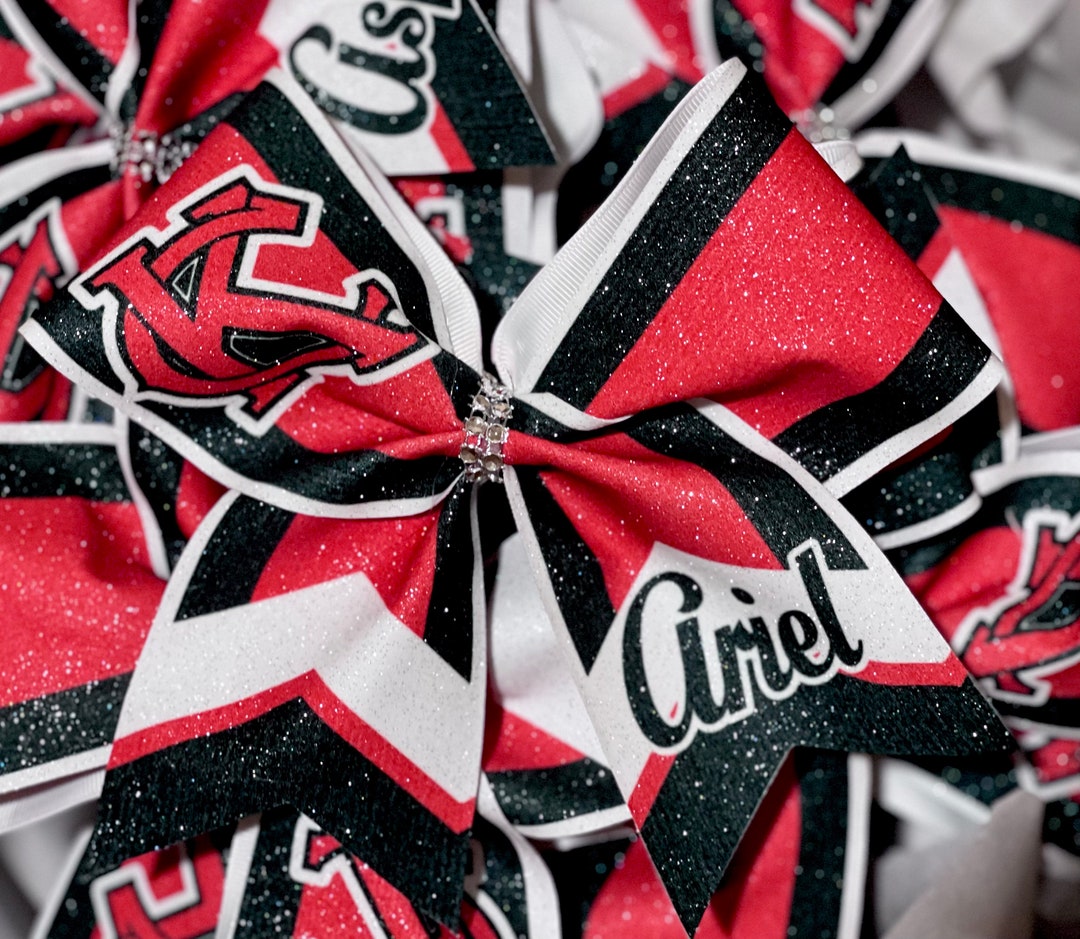 Custom Sublimated Team Initials Logo Cheer Bow - You Choose Custom ...