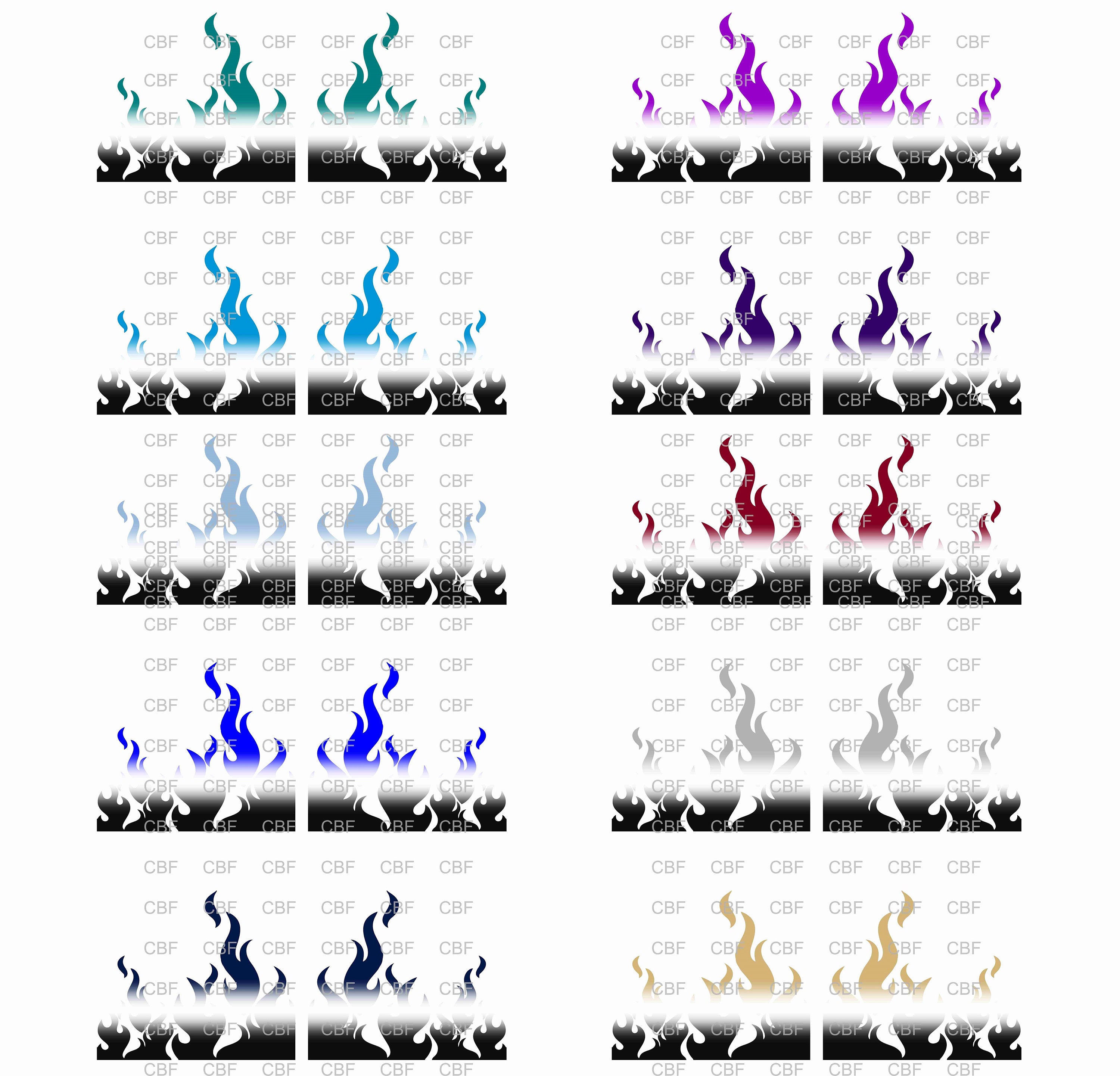 20 Color Bundle Tailless Ombre Flames Cheer Bow Graphic - Etsy